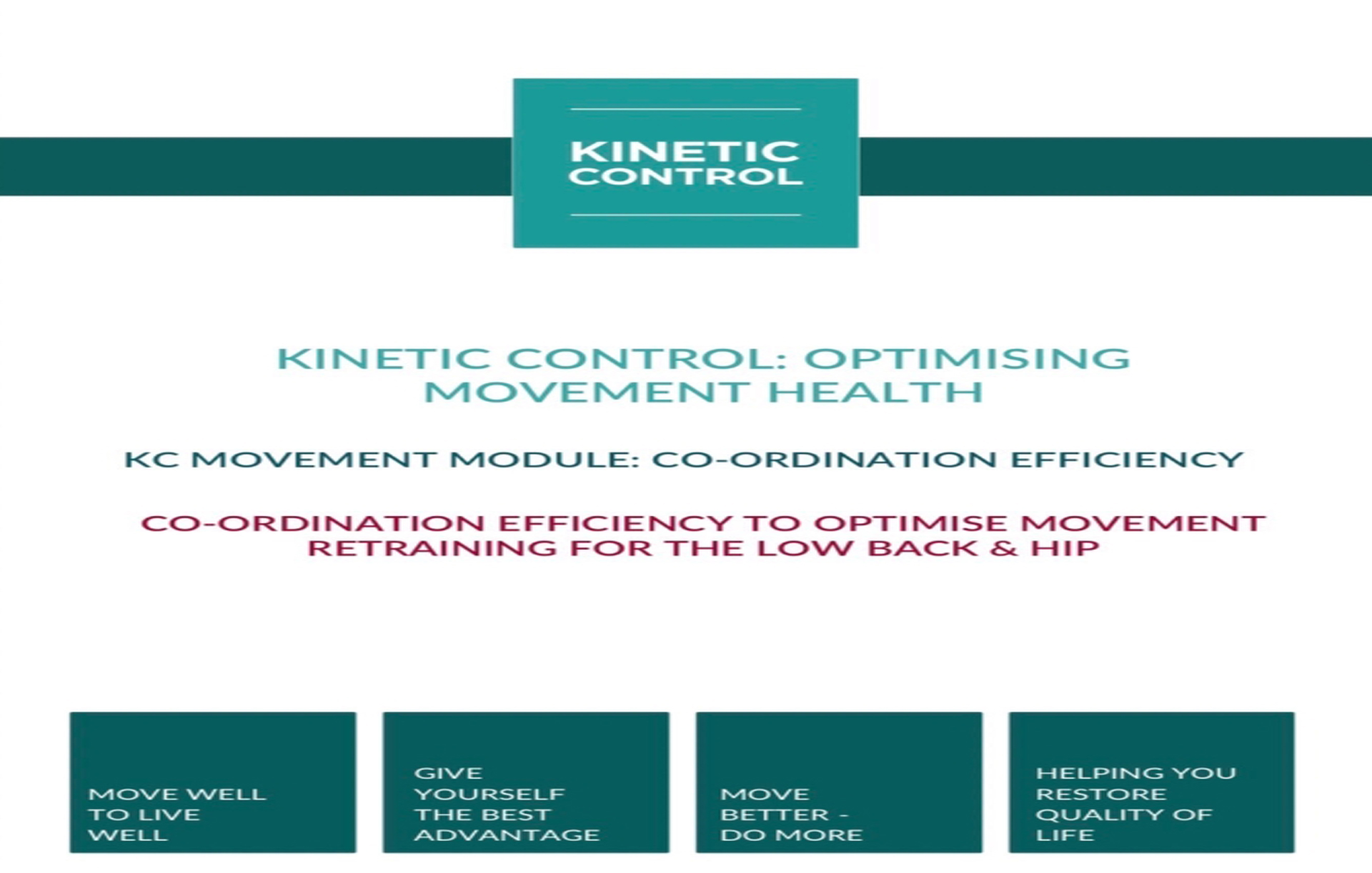 Kinetic Control 下背與髖關節動作協調訓練 | 新達文西物理治療所